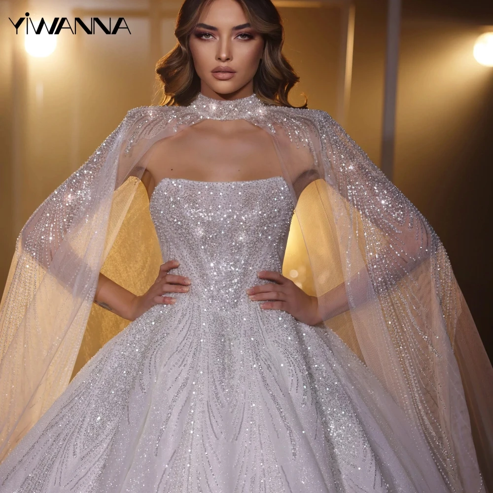 Sexy-Strapless-Backless-Bridal-Dress-Sparkly-Sequins-Pearls-Wedding ...