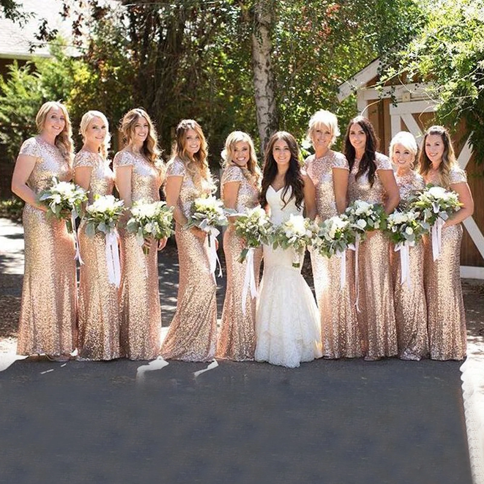 Sparkling-Sequined-Sheath-Bridesmaid-Dresses-Elegant-Scoop-Neck-Floor ...