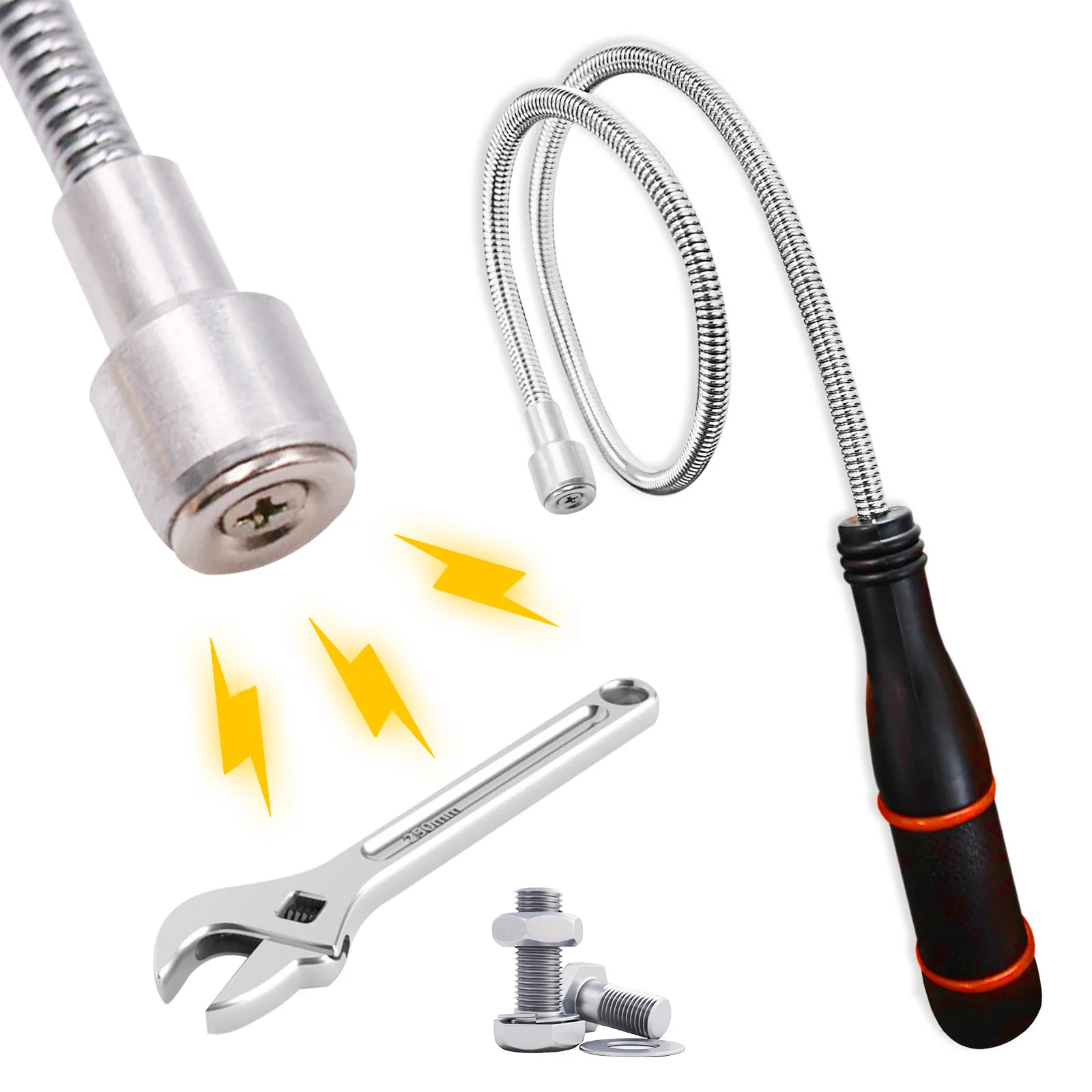 60cm-Magnetic-Pick-Up-Tool-Flexible-Spring-Magnet-Pickup-Tool-Grab ...