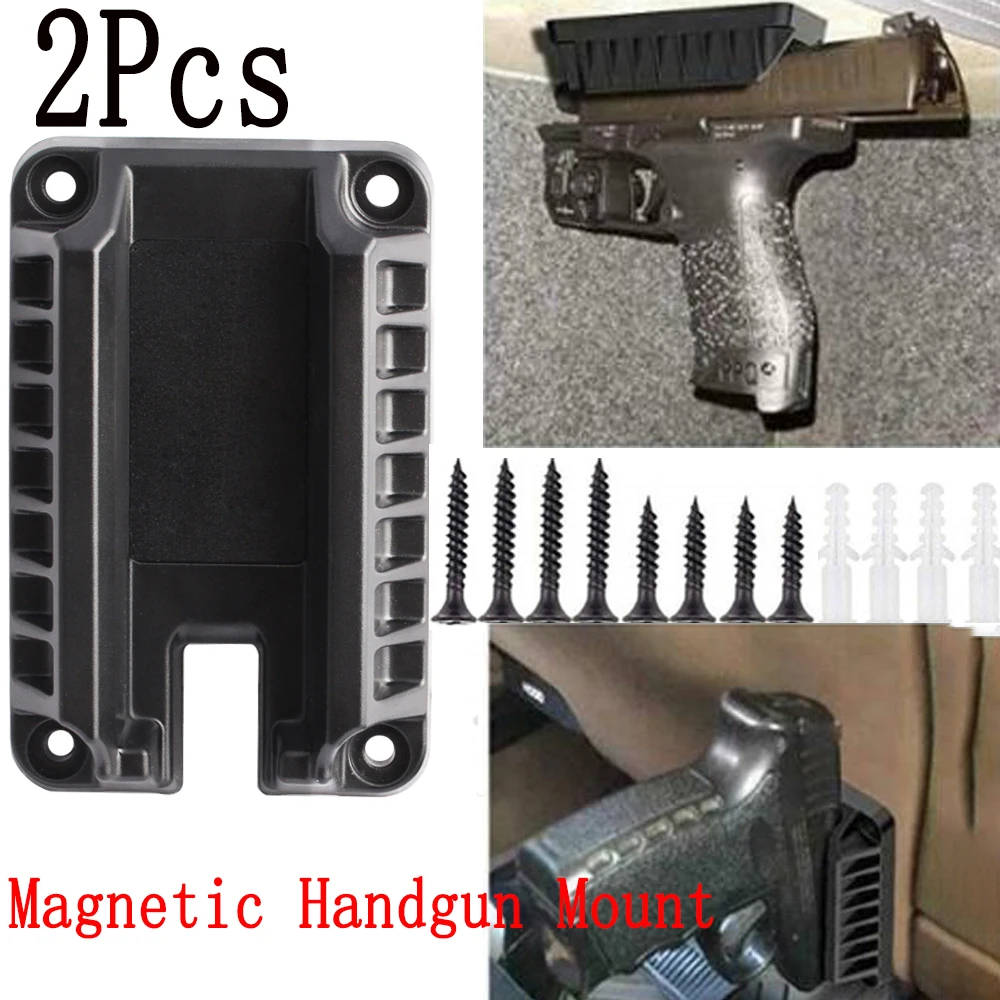 Tactical-2Pcs-Magnitic-Hangun-Mount-Concealed-Quick-Draw-Loaded-Holster ...