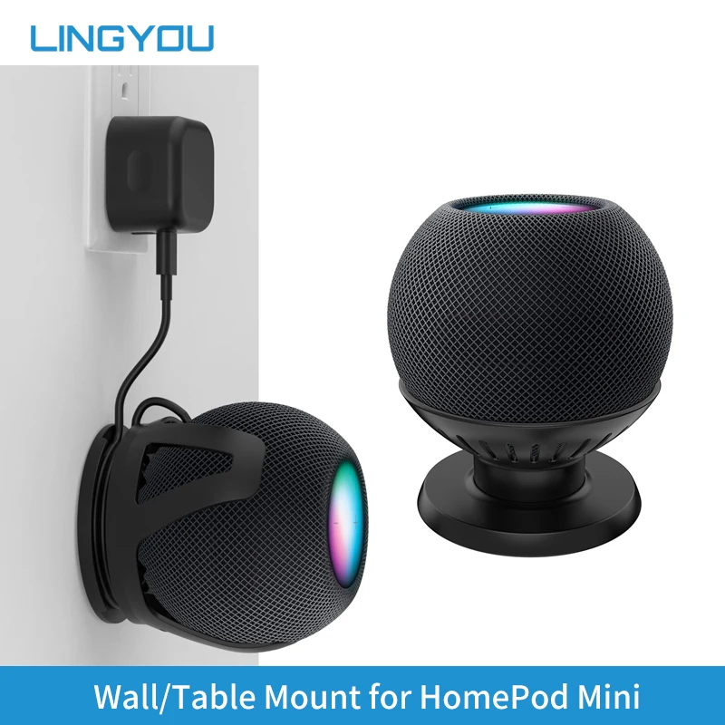 LINGYOU Desktop Holder Stand Wall Mount for HomePod Mini with Cable ...