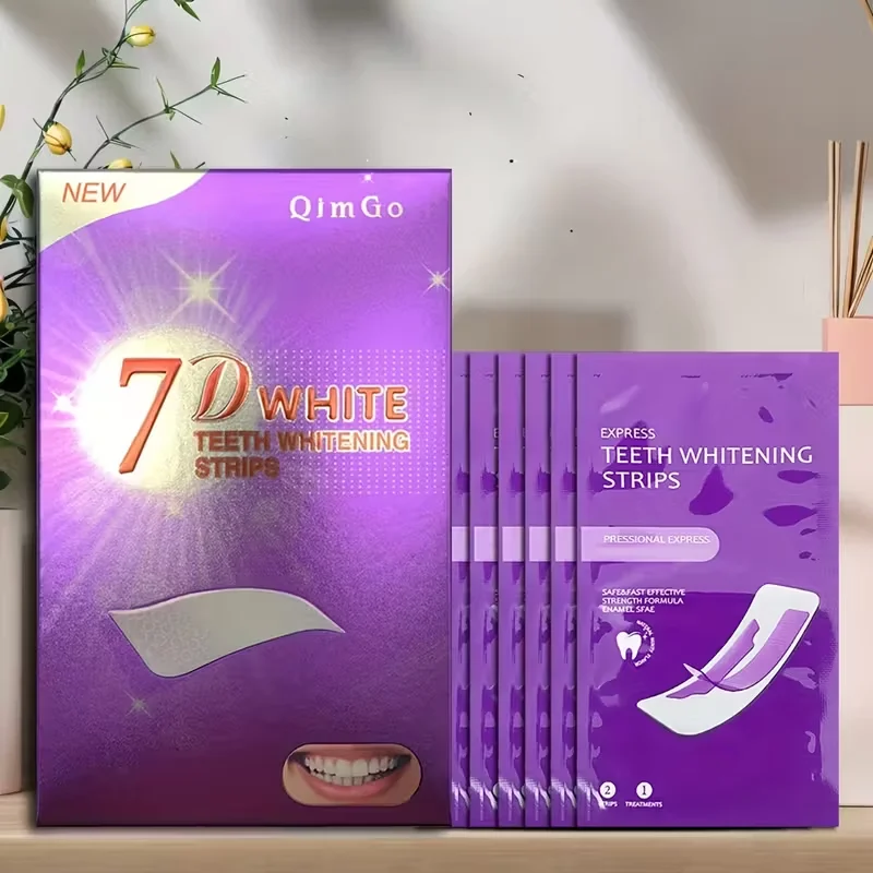 7D Teeth Whitening Strips Purple Teeth Removing Yellow To Remove Bad ...