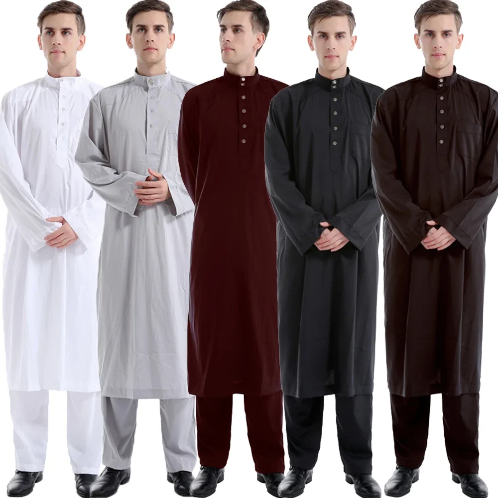Muslim-Men-Clothing-Islam-Dress-Fashion-Caftan-Solid-Thobe-Saudi-Arabia ...