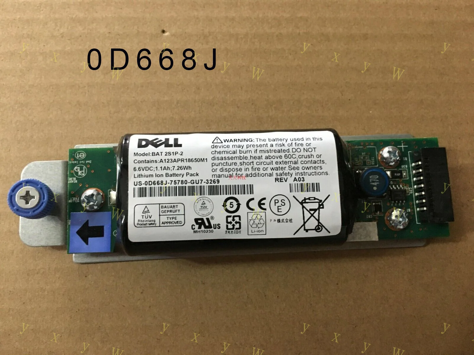 Batería de controlador PowerVault Dell D668J 0D668J MD3200 MD3220 ...