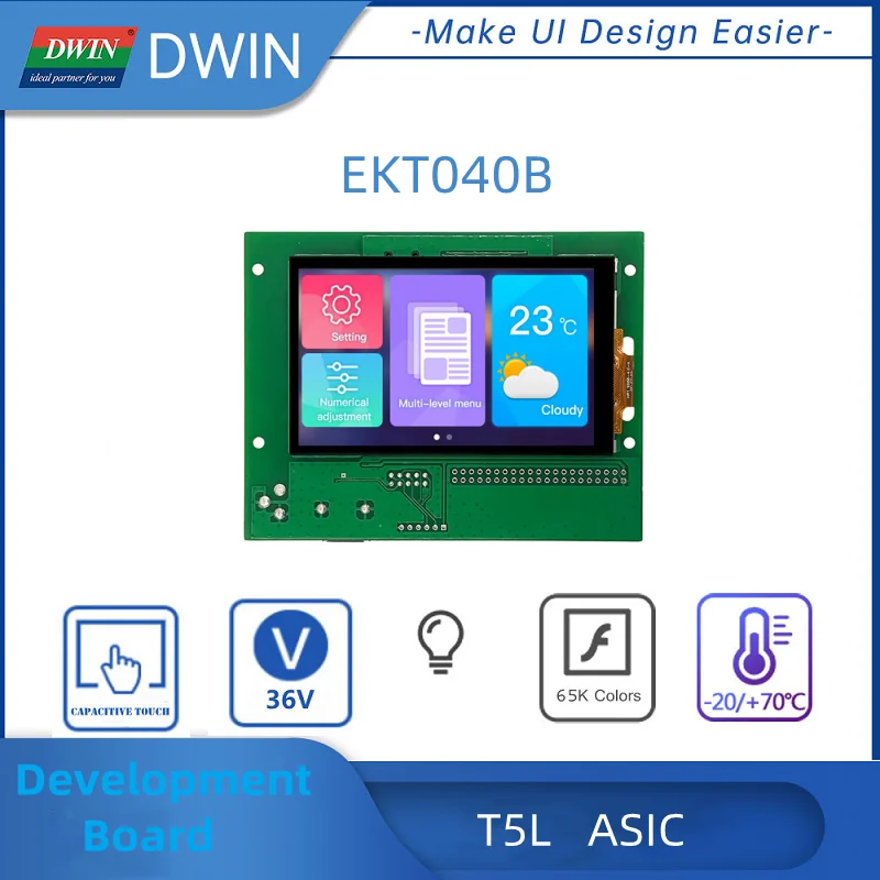 DWIN 4 인치 800*480 기능 평가 정전 용량 터치 패널 IPS LCD 제어 보드, 262K 색상 EKT040B ...