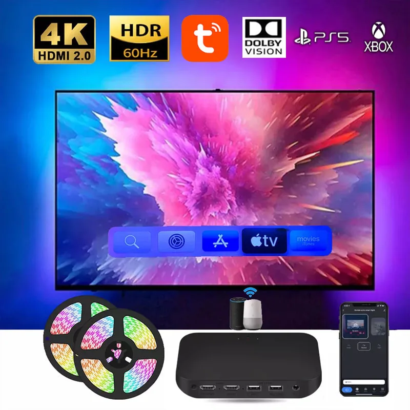 R-tro-clairage-LED-Smart-Ambient-TV-pour-appareil-4K-HDMI-2-0-kit-de ...