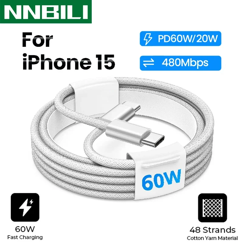 Original-USB-C-Cable-For-Apple-iPhone-15-Pro-Max-PD-60W-Fast-Charging ...
