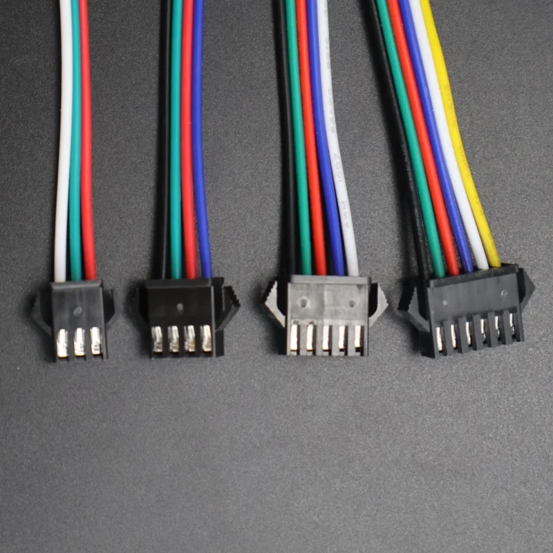 led Connector Male/female JST SM 2 3 4 5 6Pin Plug Connector Wire Cable ...
