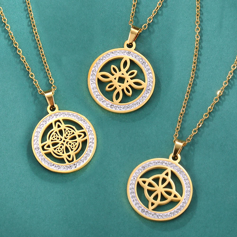 Dawapara Magic Witch Knot Necklace for Women Zircon Wiccan Pendant Good ...
