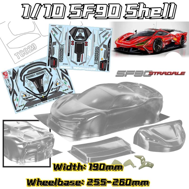 1-10-SF90-Stradale-RC-PC-Shell-Body-Clean-Shell-190mm-Width-260mm ...