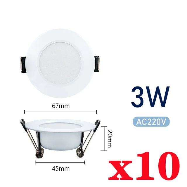 10pcs/lot Led Downlights 220V Ceiling Light 3W 5W 7W Recessed Down ...