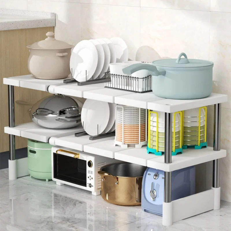 Kitchen-Rack-Retractable-Under-Sink-Shelf-Cabinet-2-Layer-Multipurpose ...