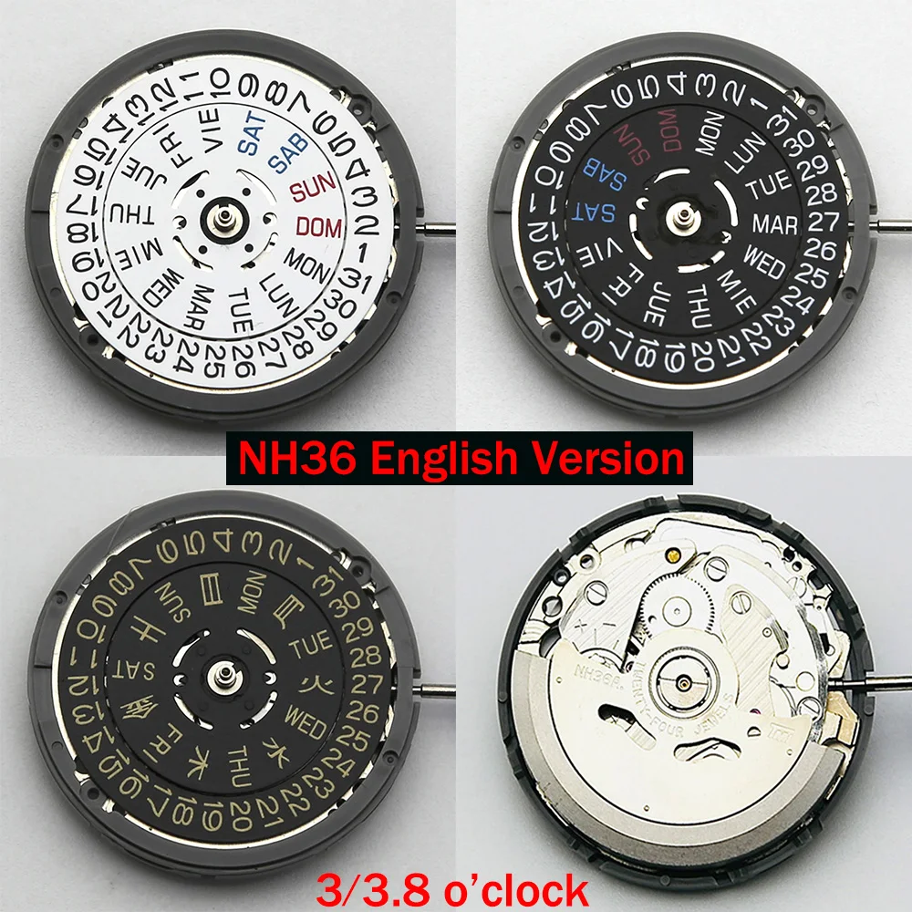Seiko-NH36-Movement-English-Version-Weekly-Calendar-NH36A-Automatic ...