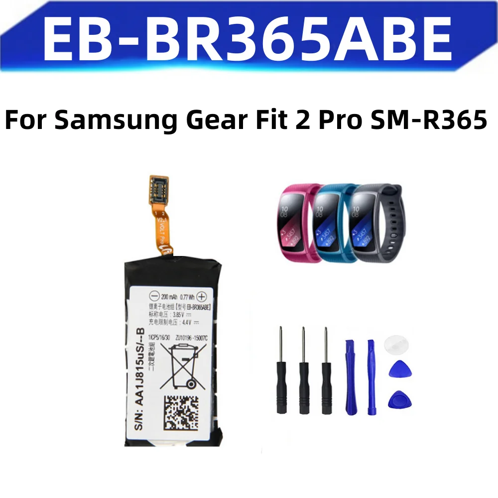 EB-BR365ABE Replacement Battery For Samsung Gear Fit 2 Pro SM-R365 R365 Authentic Battery 200mAh ...