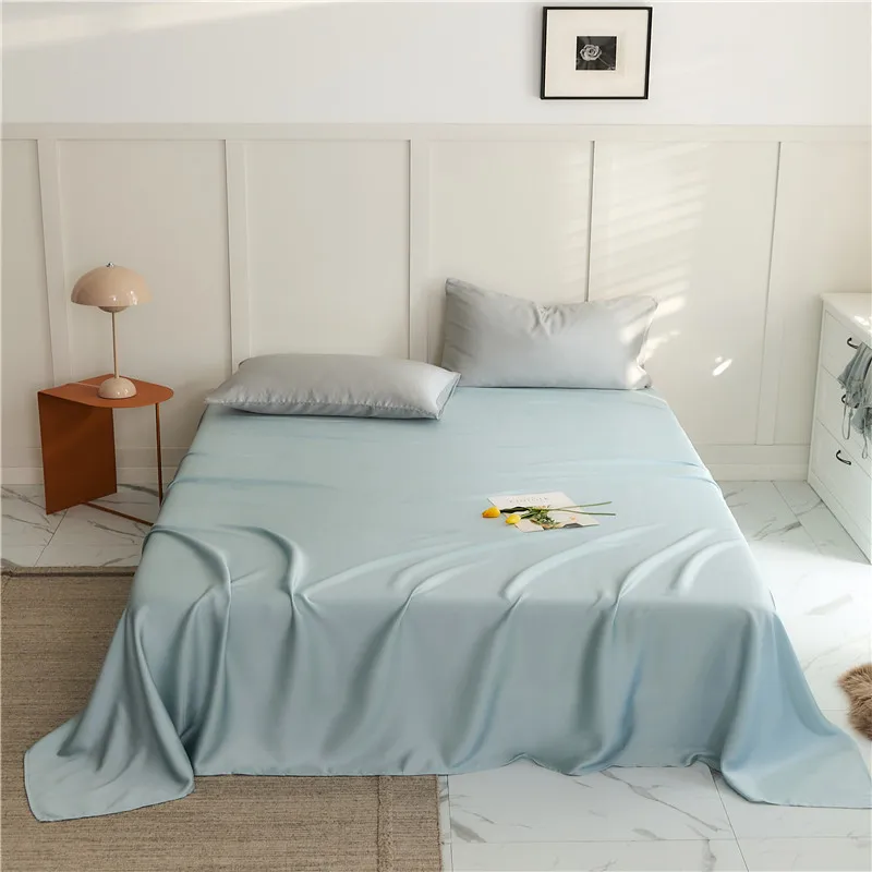 Summer-cool-ice-silk-Bed-Sheet-Solid-Color-Mattress-Cover-for-Single ...