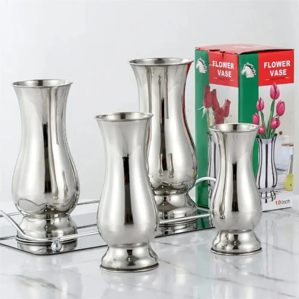 Modern Stainless Steel Flower Vase Golden Flower Arrangement Tabletop ...