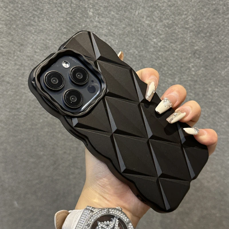 HOCE-Luxury-Geometric-Rhombus-Soft-Phone-Cases-For-iPhone-14-15-13-12 ...