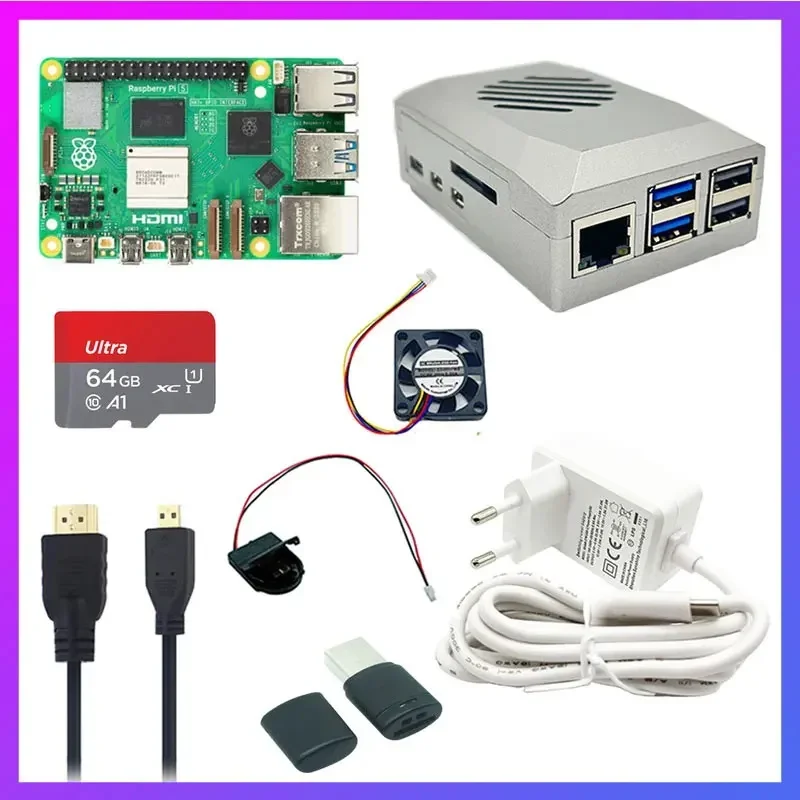 Original-Raspberry-Pi-5-4GB-8GB-RAM-kit-optional-case-fan-PD-27W-power ...