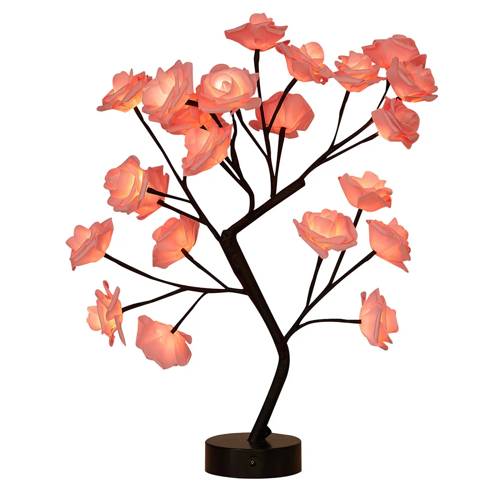 Lampe Led Rose avec batterie Rechargeable par Usb, luminaire décoratif ...