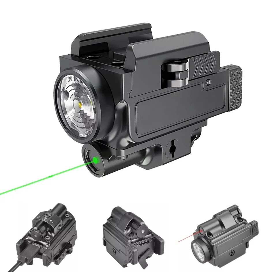 Powerful-Tactical-Flashlight-1000LM-Rechargeable-Weaponlight-with-Laser ...