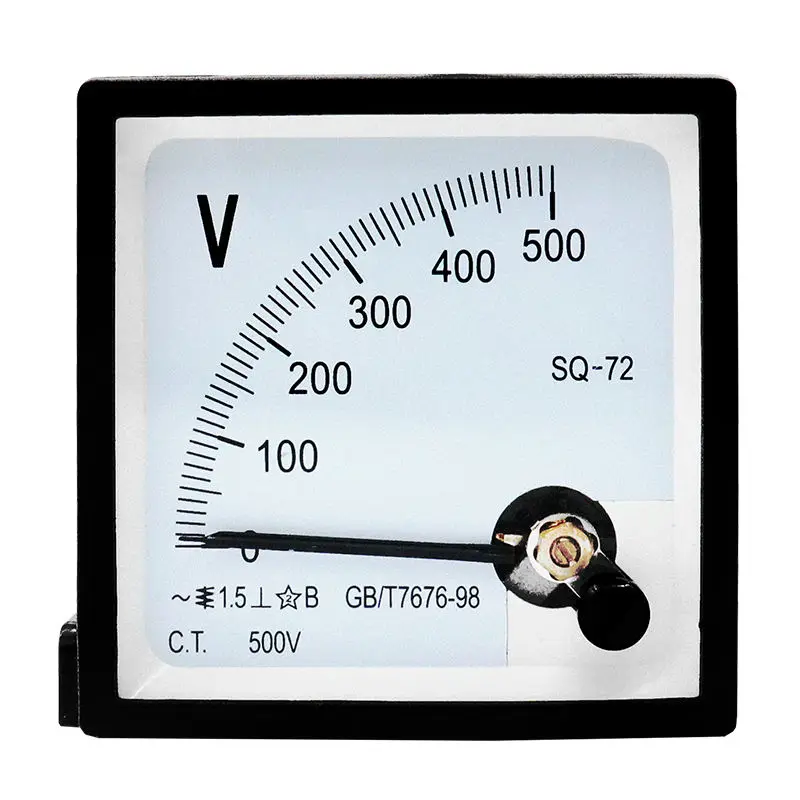 AC 0-450V Analog Voltmeter SQ72 72x72mm - 250V/300V/500V Scale Panel ...