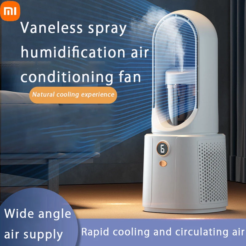 Xiaomi New Leafless Humidification Spray Air Conditioning Fan USB ...