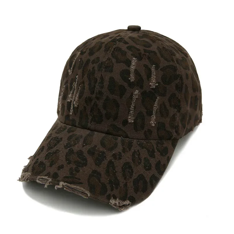 New Leopard Print Baseball Cap for Women, Rhinestone Decor Snapback ...