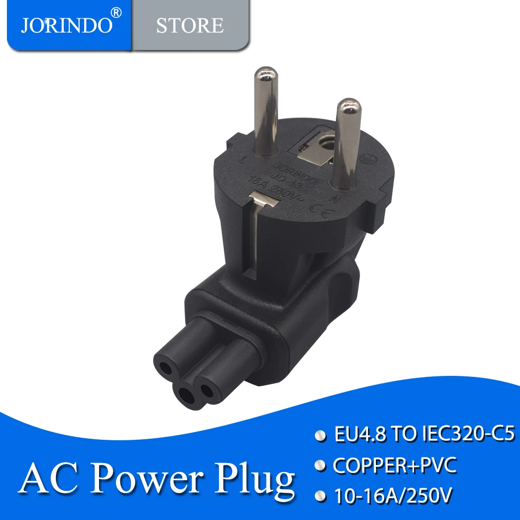 JORINDO-EU-4-8MM-Power-plug-adapter-Germany-stangdard-plug-to-IEC320-C5 ...