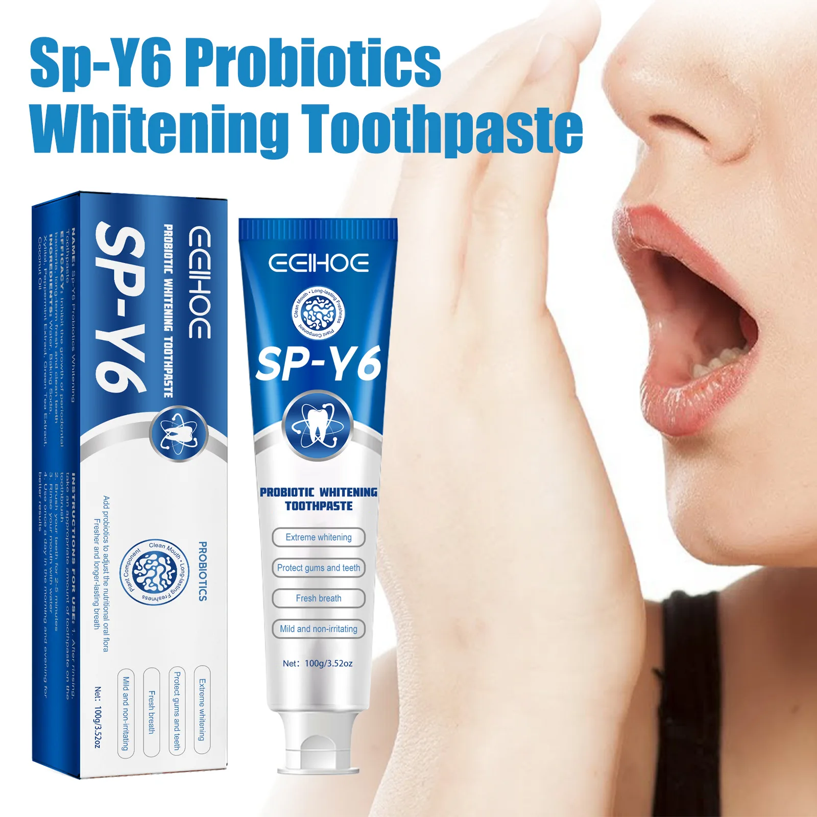 Probiotic Whitening Toothpaste Cleans stains, improves yellow tartar ...