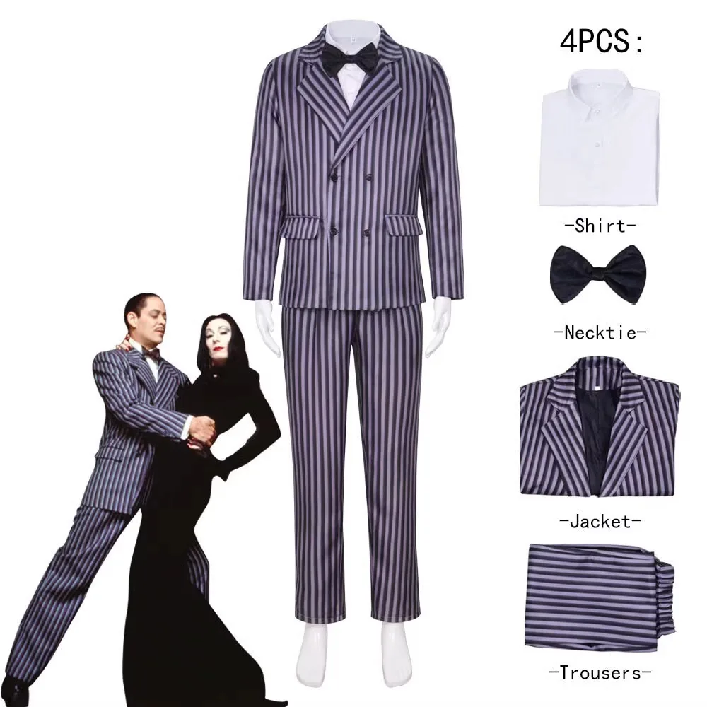 Wednesday-Addams-Gomez-Cosplay-Costume-Classic-Stripe-Uniform-Suit-For ...
