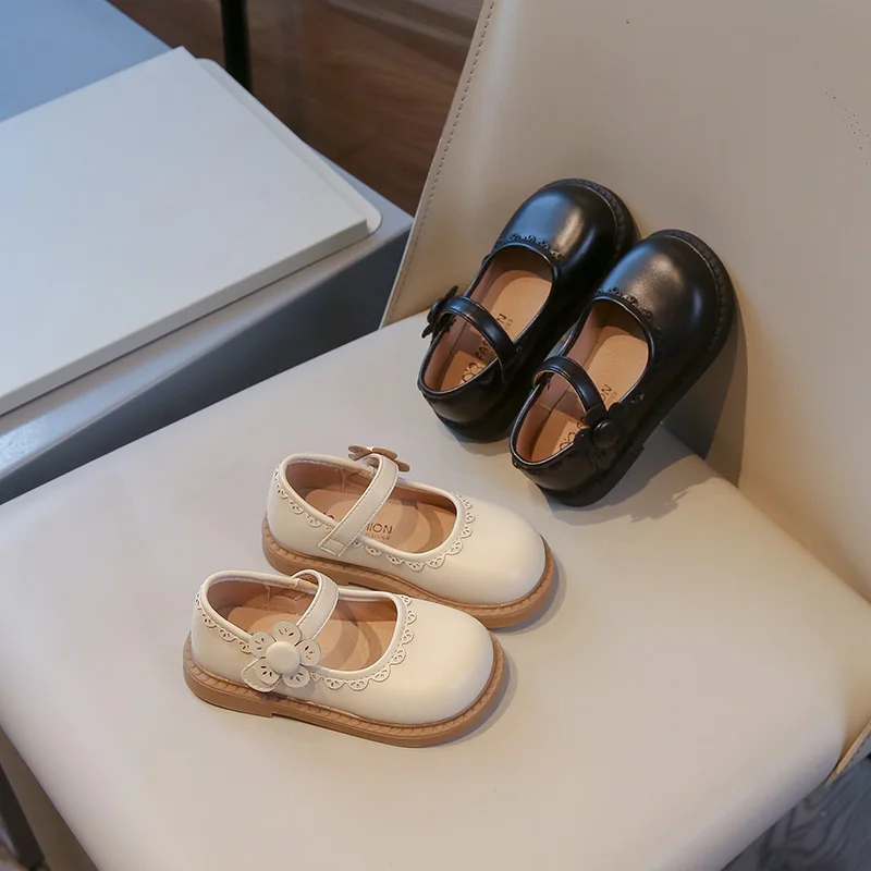 Girls Small Leather Shoes Size 23-35 Soft Bottom Leather Children's ...