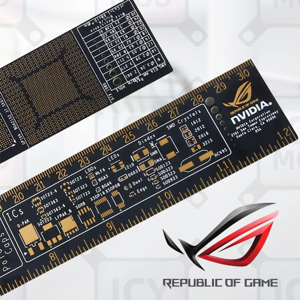 Gamer Girl Lineal: The Ultimate 30cm Gilded ROG Ruler Decor for PC Builds