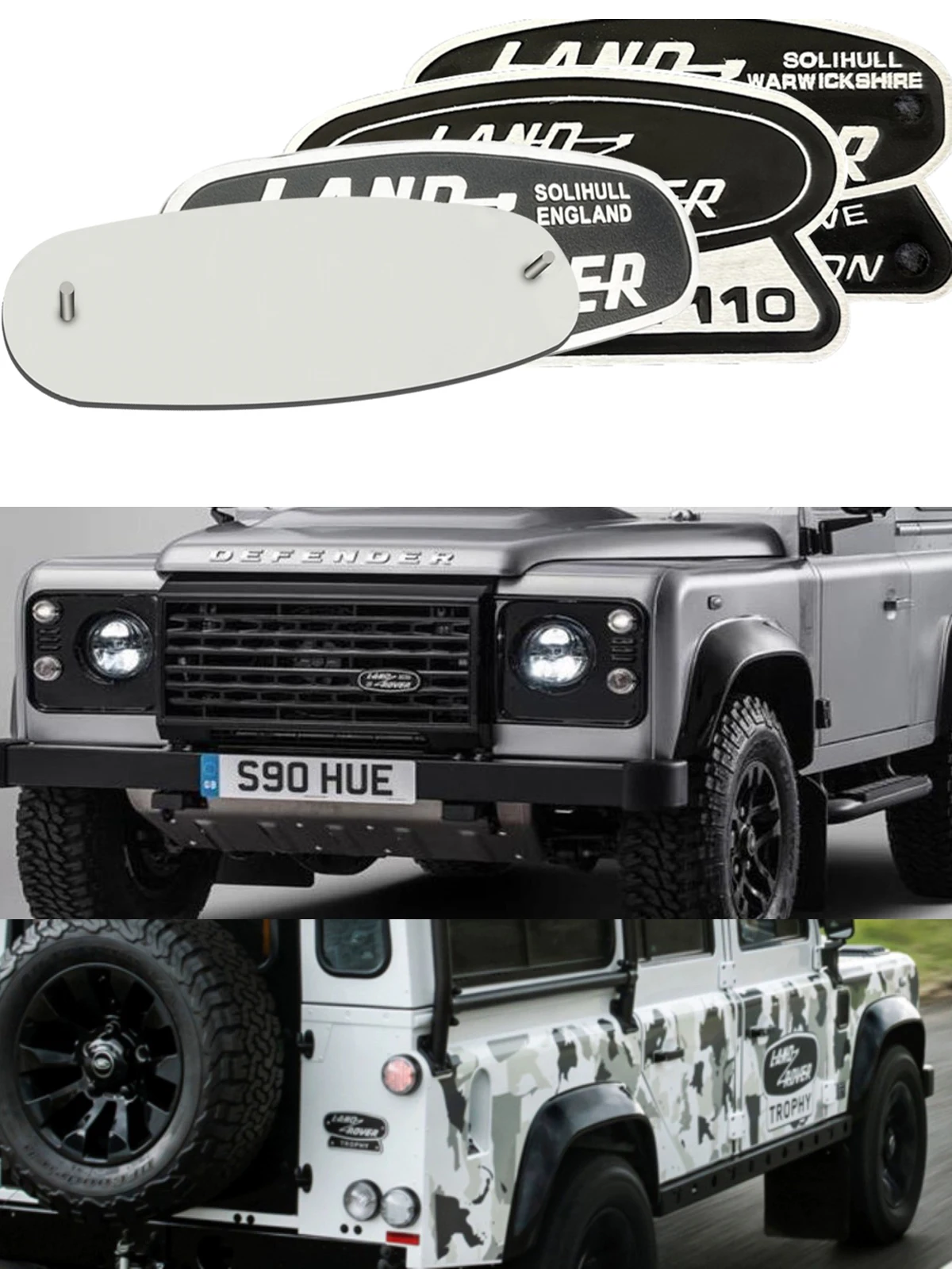Universal-Front-Grille-Metal-Emblema-Land-Rover-Defender-Defender ...