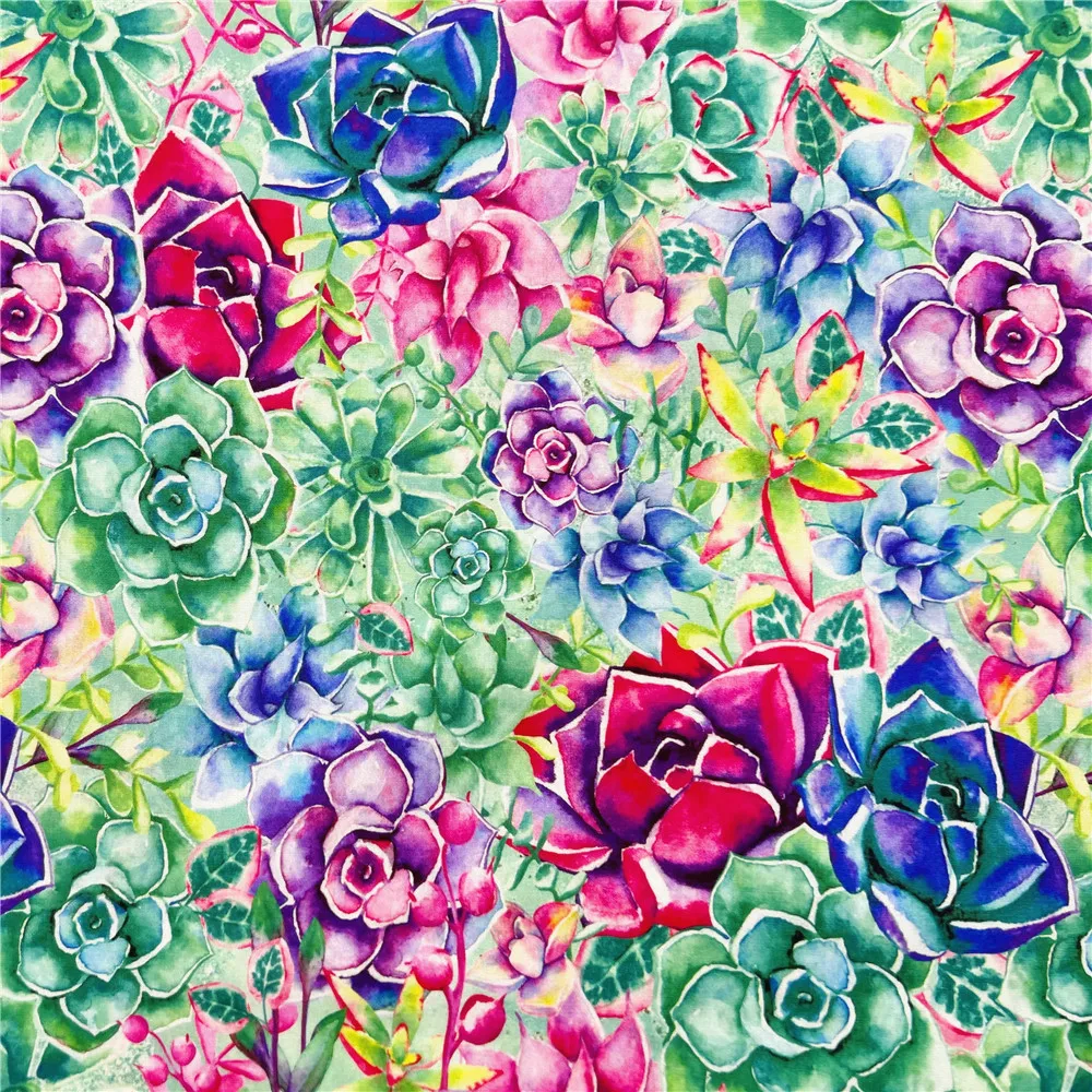 145cm wide Simulated gem successful plant cotton poplin fabric handmade ...