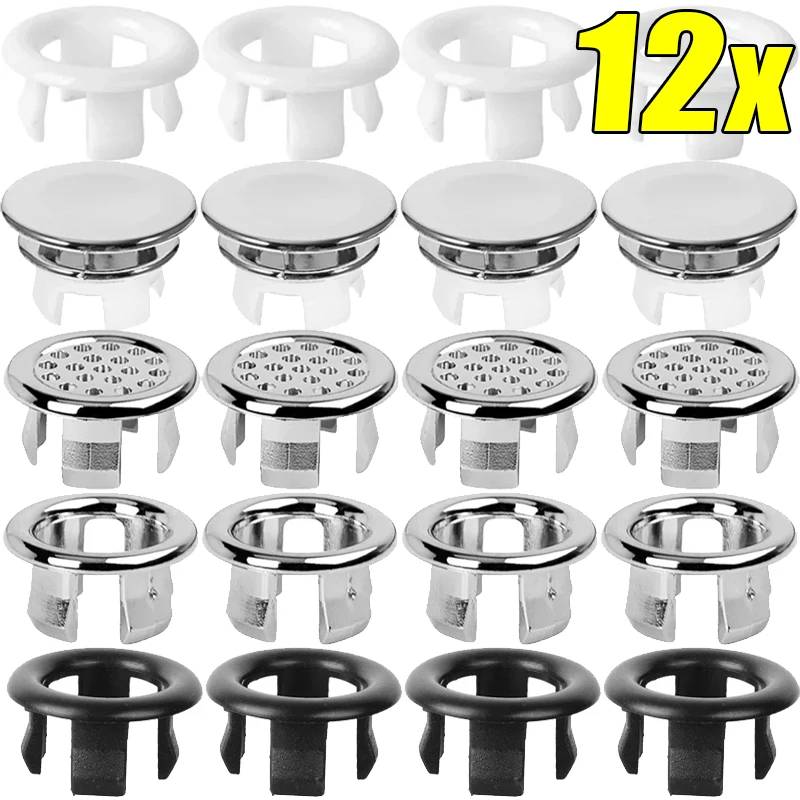 12-1pcs-Plastic-Sink-Hole-Overflow-Cover-for-Kitchen-Bathroom-Basin ...