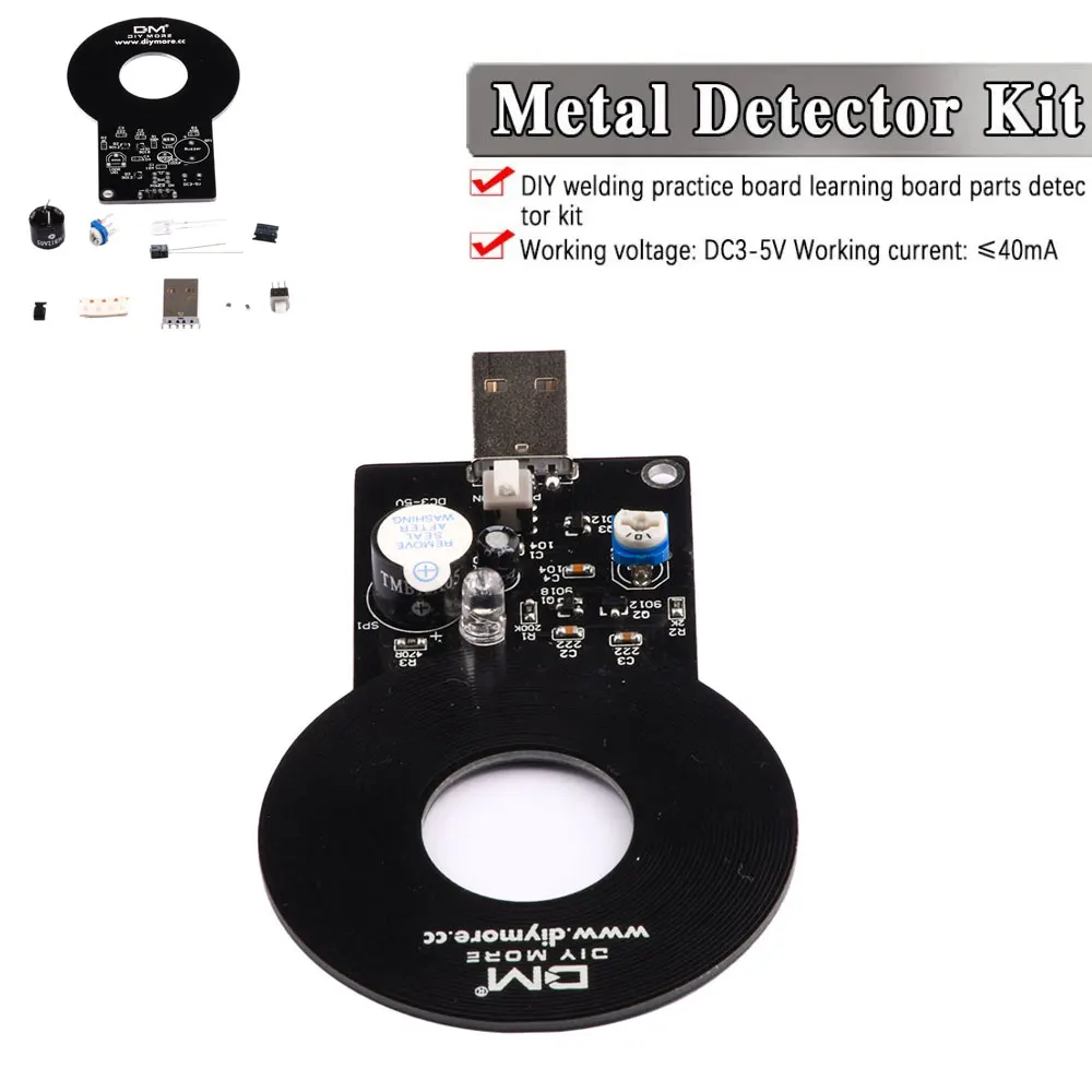 DIY-Kit-Metal-Detector-Kit-Electronic-Kit-DC-3V-5V-60mm-Non-contact ...
