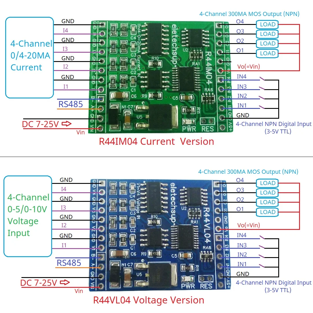 12CH-RS485-Mixed-IO-Module-Current-Voltage-Analog-Collection-0-20MA-4 ...