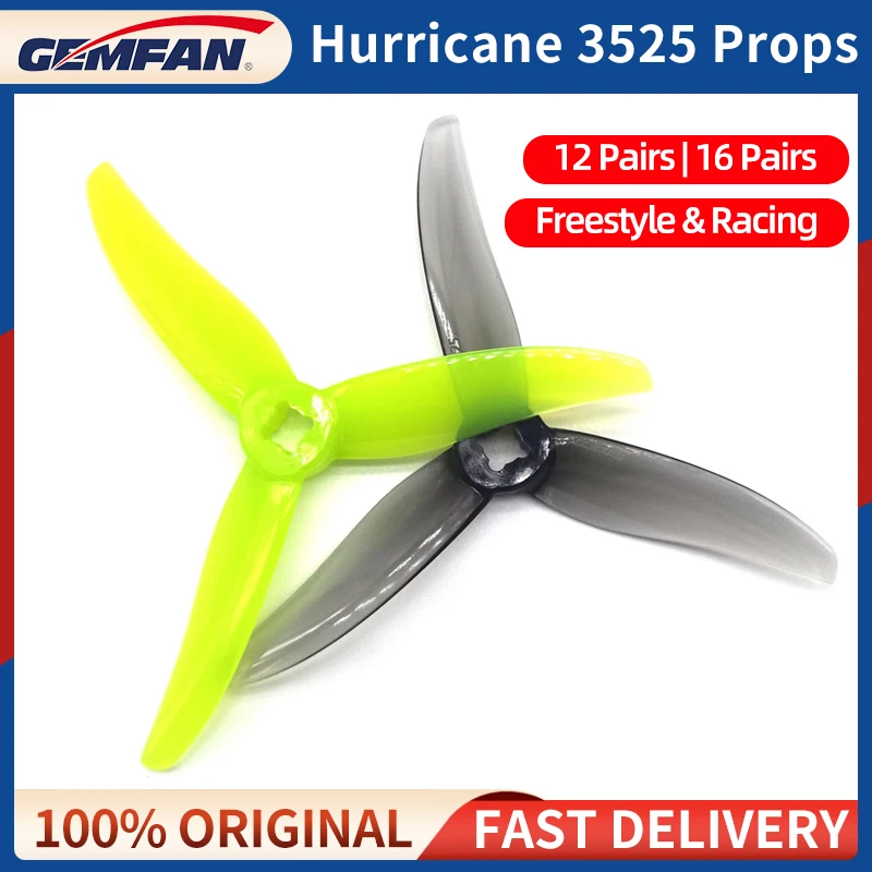 12-16Pairs-Gemfan-Hurricane-3525-3-5X2-5X3-3-Blade-Propeller-CW-CCW-PC ...