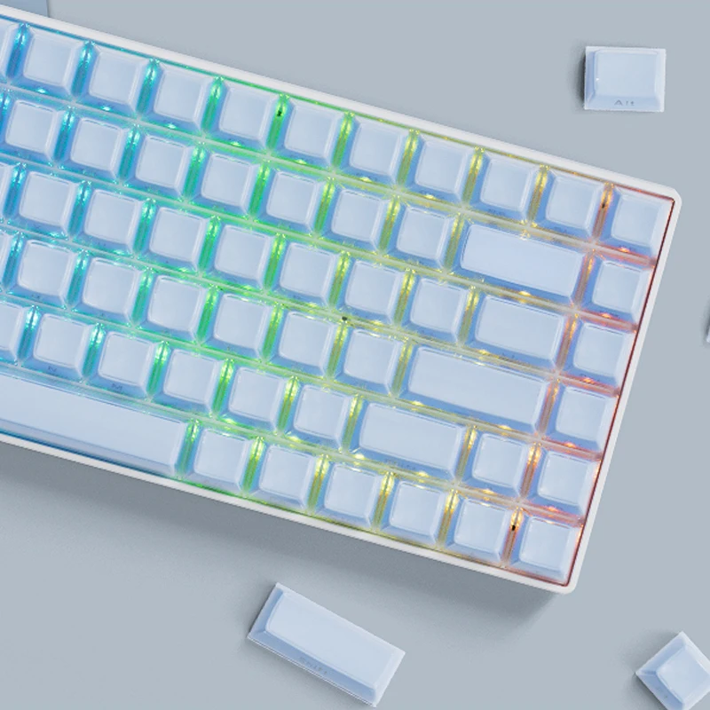 Custom-OEM-Profile-Clear-Keyboard-Keycap-113-Keys-Side-Printed-Cute ...
