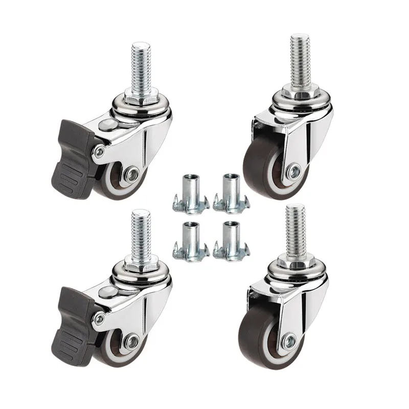 1-Small-Caster-Wheels-Profile-Castor-Wheels-with-Brakes-Set-of-4-No ...