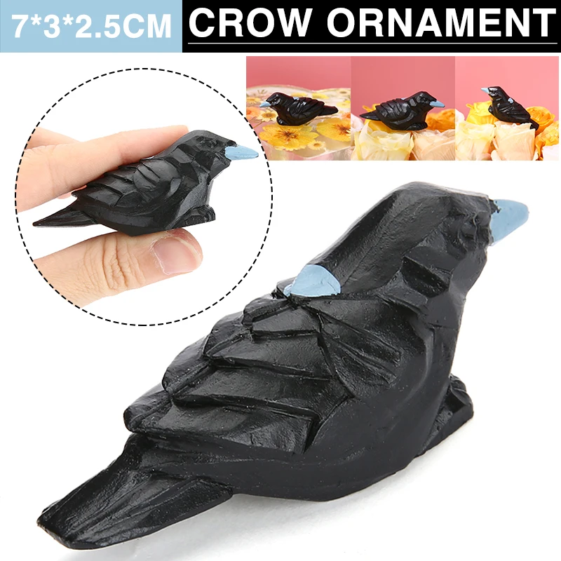 Simulation-Resin-Crow-Black-Bird-Mini-Raven-Decor-Statue-Garden-Home ...