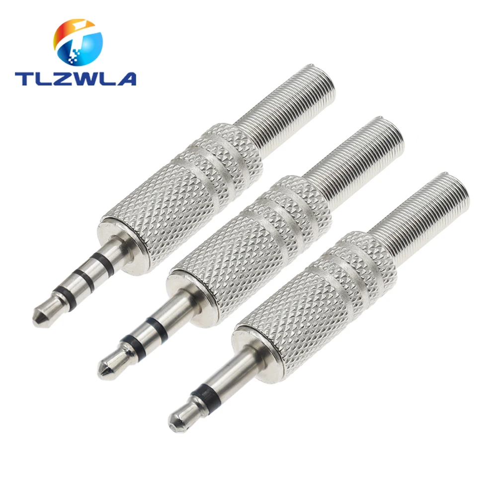 5PCS Metal Repair 3.5mm Male Headphone Plug Mono Stereo Audio Solder ...
