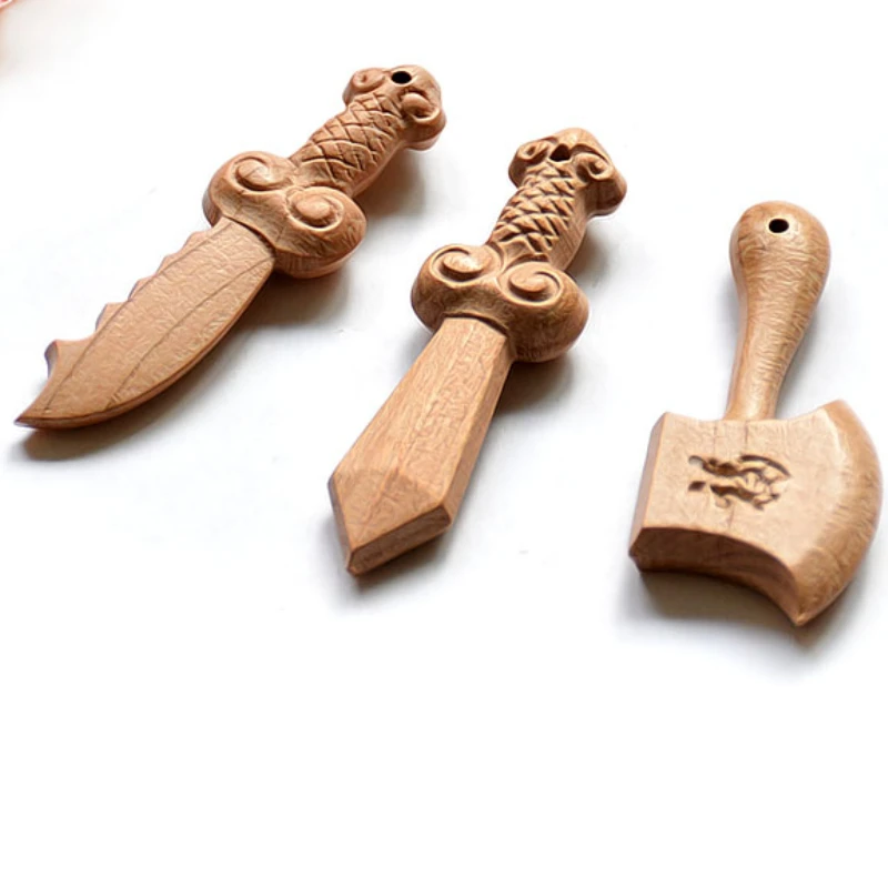 Pure-handmade-peach-wood-sword-peach-wood-knife-peach-wood-axe-pendant ...