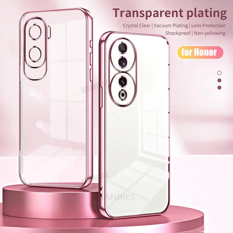Honor90 90lite Luxury Plating Transparent Phone Case For Huawei Honor ...