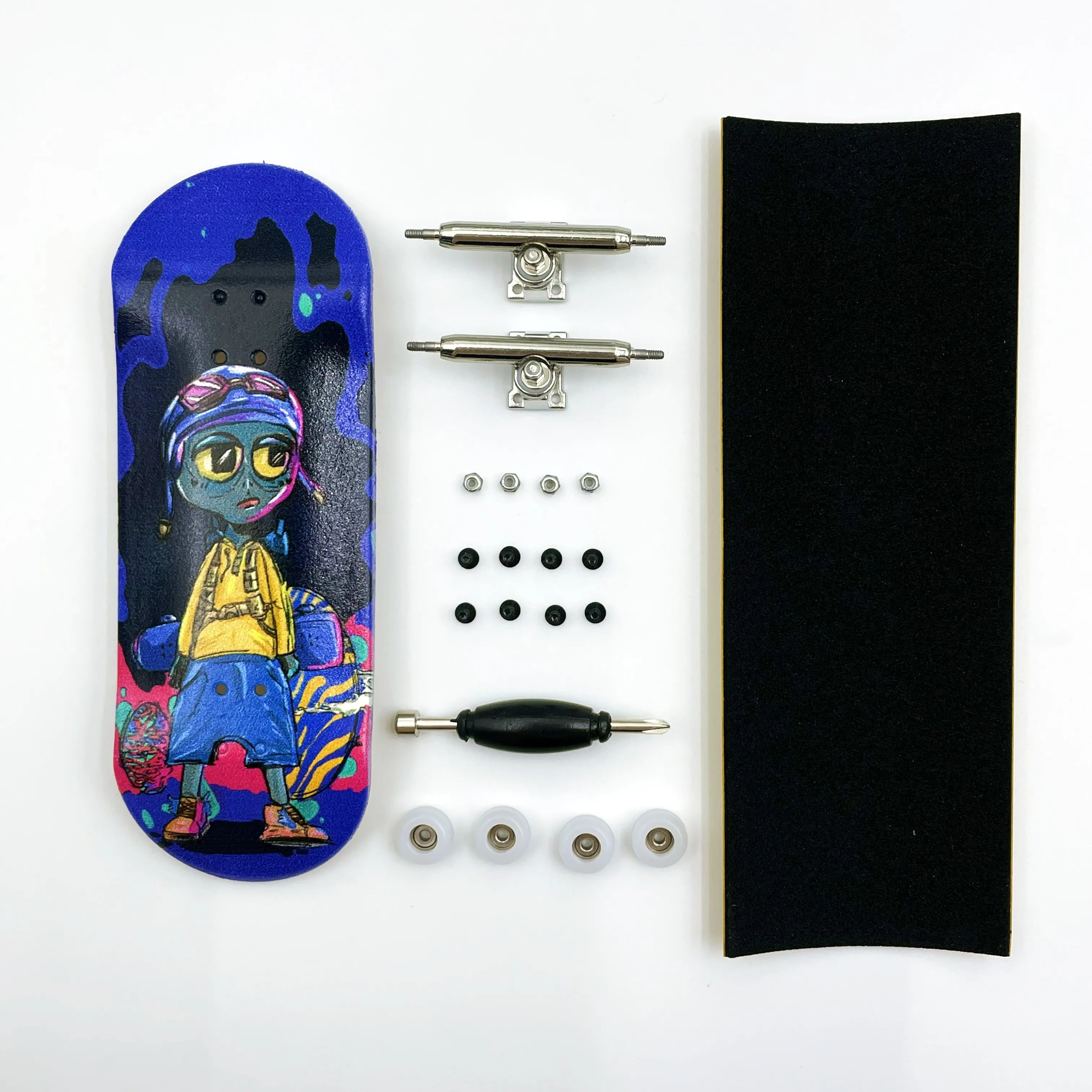 34mm Fingerboard Set Professional Wooden Deck Single Axle Truck Cnc ...