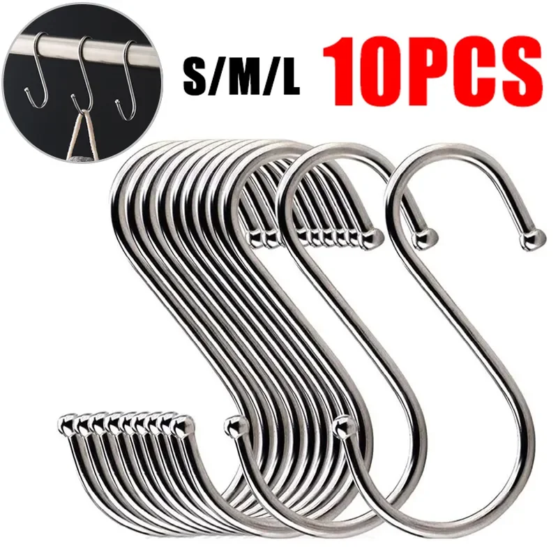 10-50-Stainless-Steel-S-Shape-Hook-Multi-function-Kitchen-Bedroom ...