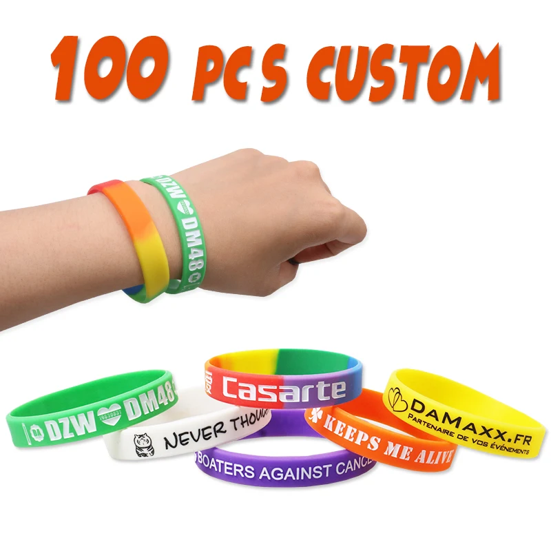 100pcs-50pcs-Customized-Silicone-Bracelets-Laser-Technology-Fashion ...