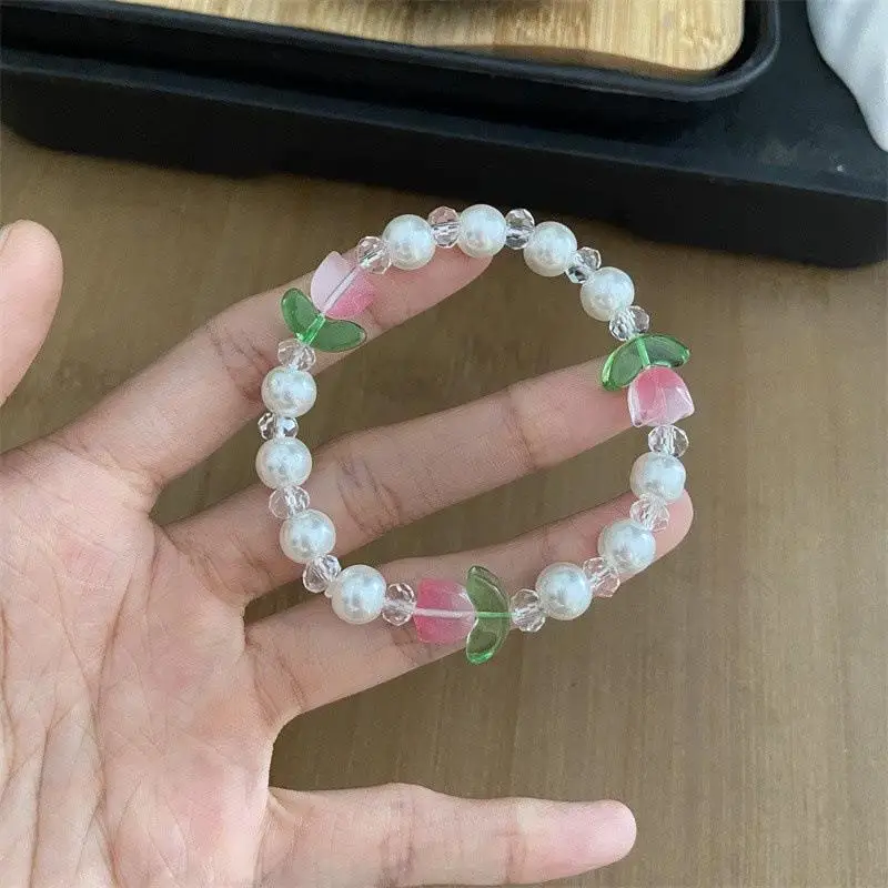 Korean-Trendy-Cute-Colorful-Crystal-Glass-Beads-Bracelet-for-Women ...