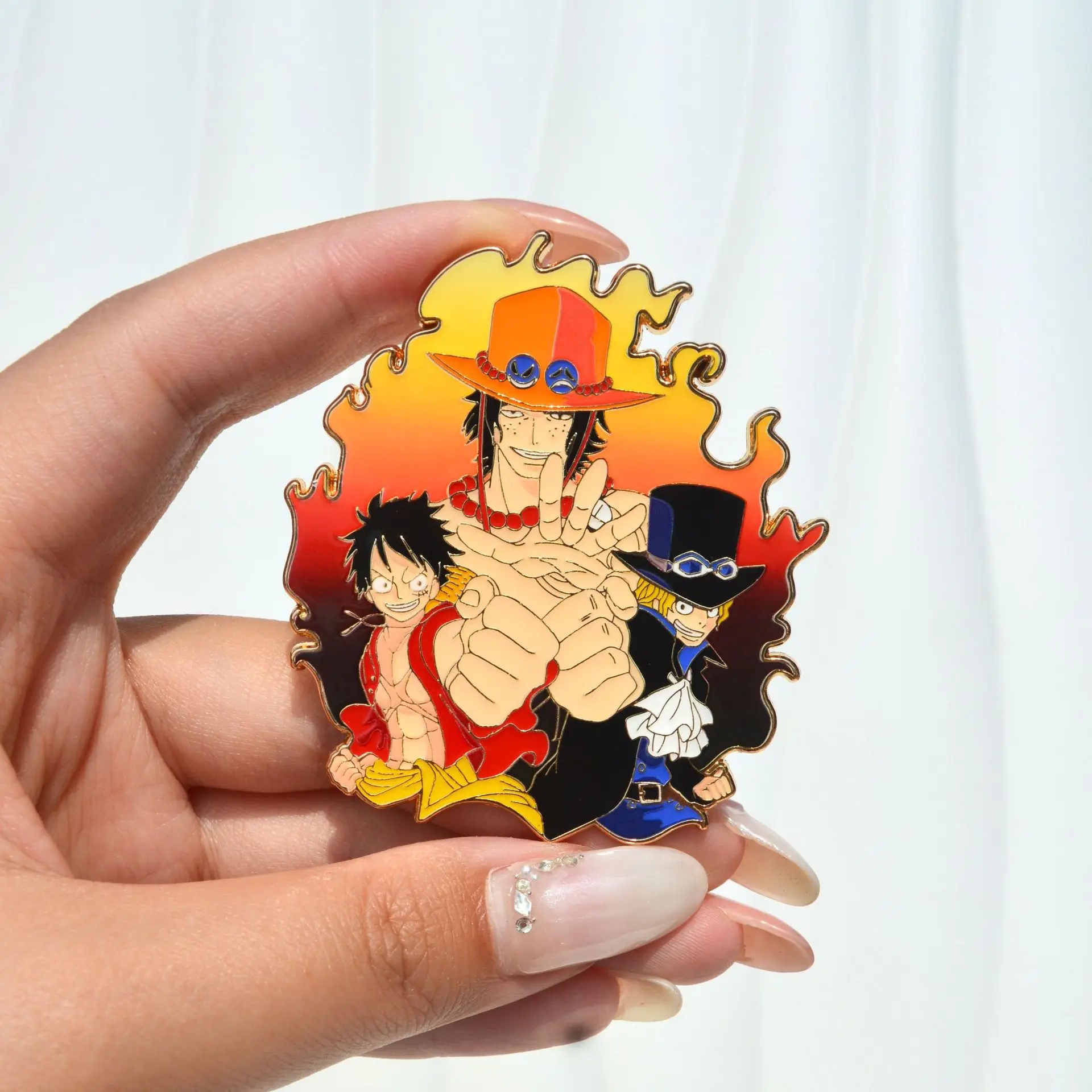 Anime One Piece Monkey D Luffy Enamel Pins Kawaii Character Brooch ...