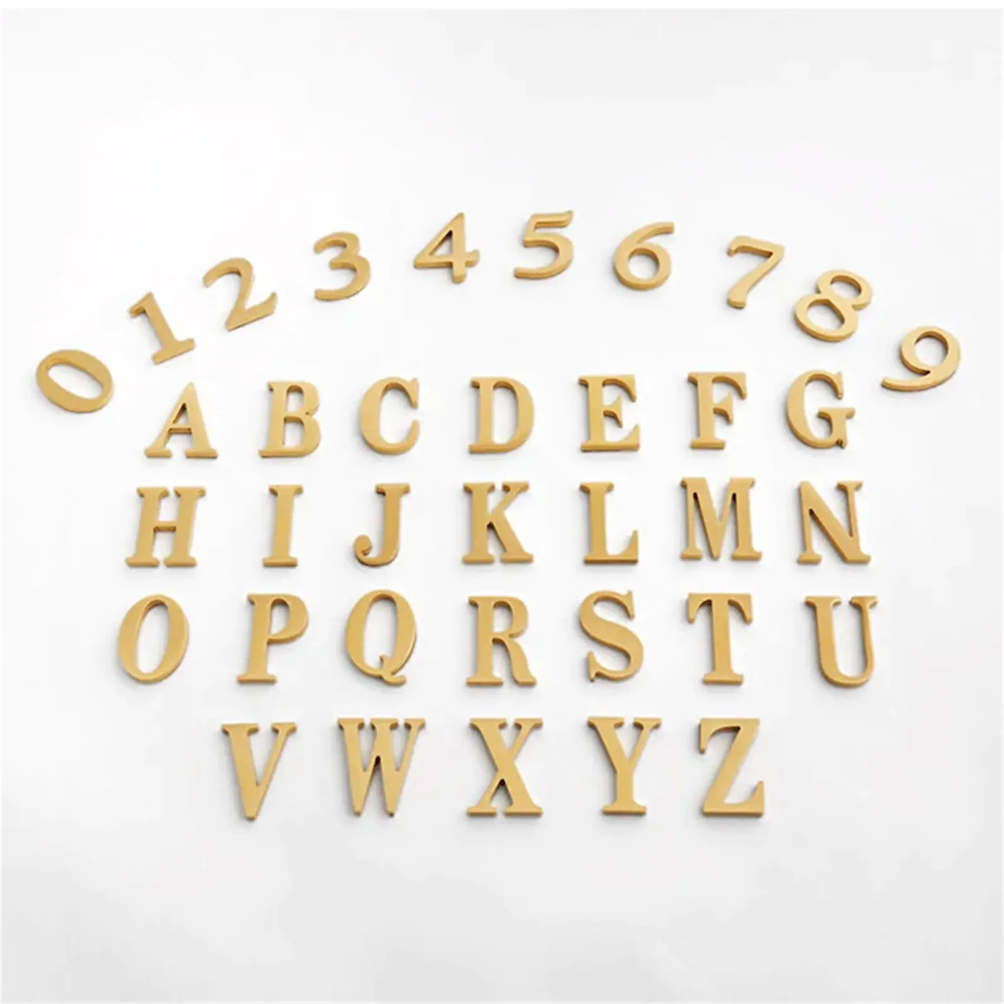 3D Black Gold Acrylic 26 English Letter Mirror Wall Stickers Perfect ...